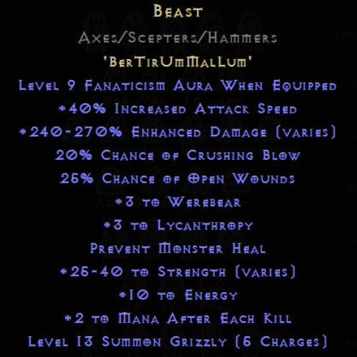Buy D2R Beast Rune Pack | Diablo 2 Resurrected (D2R) Item Shop - D2RGEAR