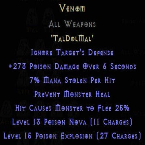Buy D2R Venom Rune Pack | Diablo 2 Resurrected (D2R) Item Shop - D2RGEAR